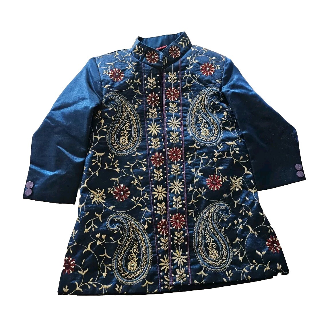 Vintage Kids' Embroidered Sherwani Jacket - One-of-a-… - Gem