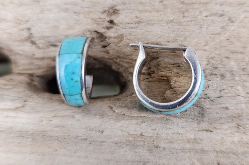 Sundance Catalog Peyote Bird Designs Turquoise Sterling Huggies Hoop ...