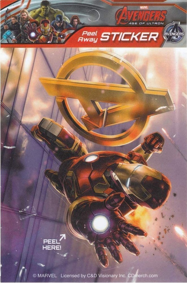 Marvel AVENGERS AGE OF ULTRON Peel Away Sticker - IRON MAN | eBay