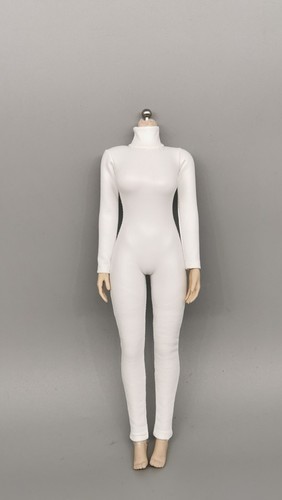 1/6 Clother White High Collar Jumpsuit Bodysuit Fit 12" Female Action ...
