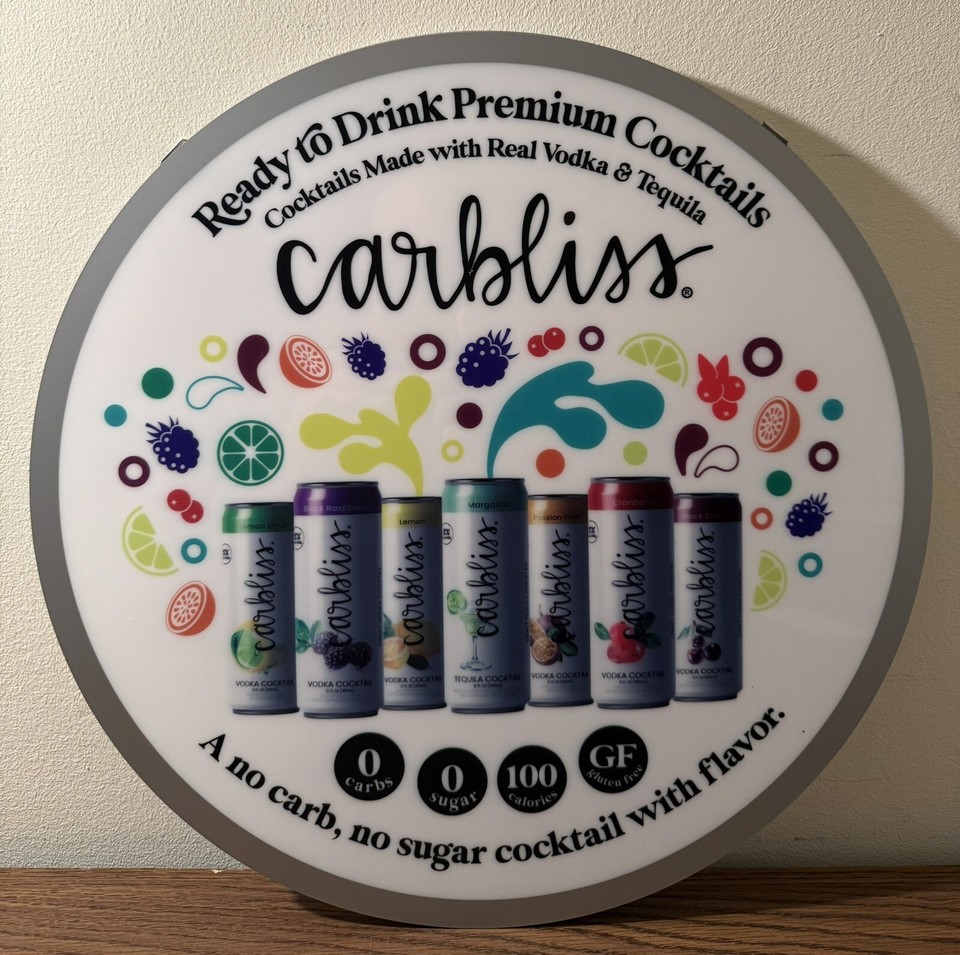 Carbliss Ready To Drink Premium Cocktails LED 18” Sign - NIB | eBay