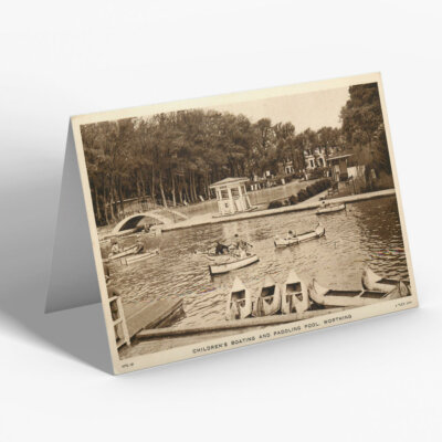 GREETING CARD - Vintage Sussex - Children's Boating and Paddling Pool ...