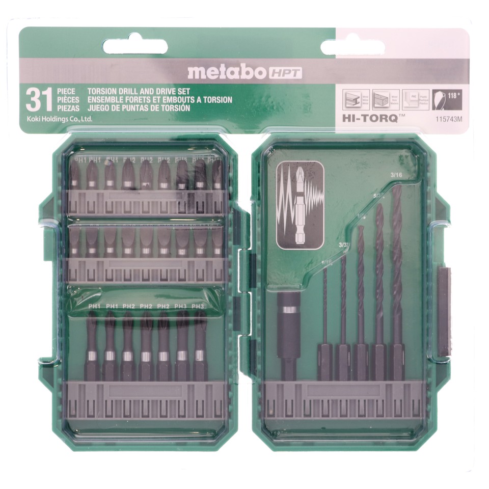 Metabo HPT 115743M 31-piece Torsion Drill and Drive Bit Set | eBay
