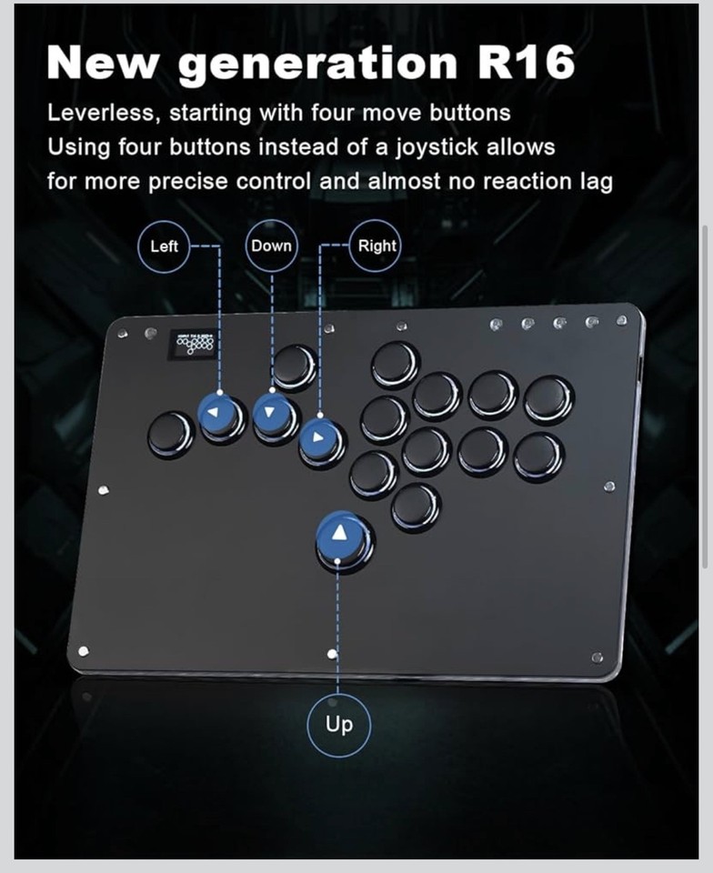COSMOX Gaming HautePad U Series U16 Black Leverless Controller Arcade ...