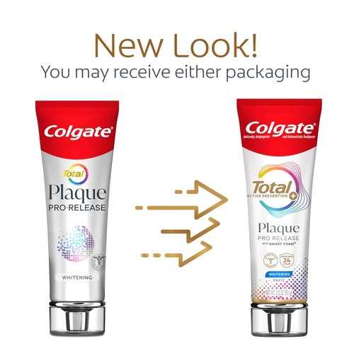 Colgate Total Plaque Pro Release Whitening Toothpaste, 3 Ounce (Pack of ...