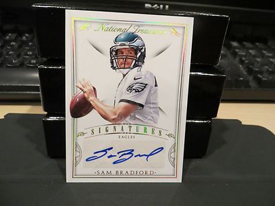 National Treasures Gold Autograph Signatures Eagles Sam Bradford 06/10 ...