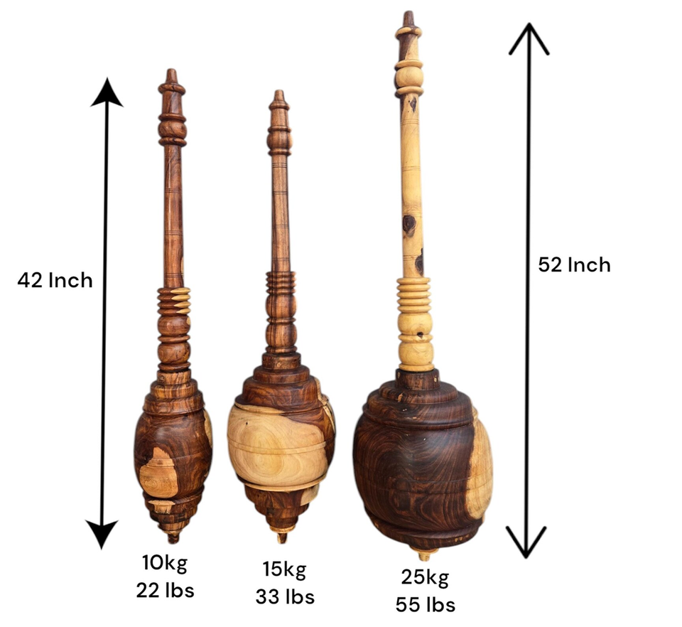 Hanuman Gada Mace – Heavy Wooden Training Gada for Strength | 10kg ...