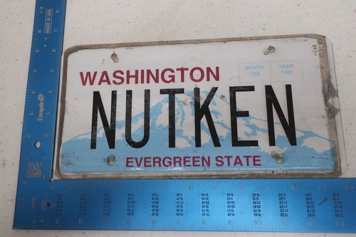 Washington WA License Plate Tag Vanity Last Name Surname Nut Ken NUTKEN ...