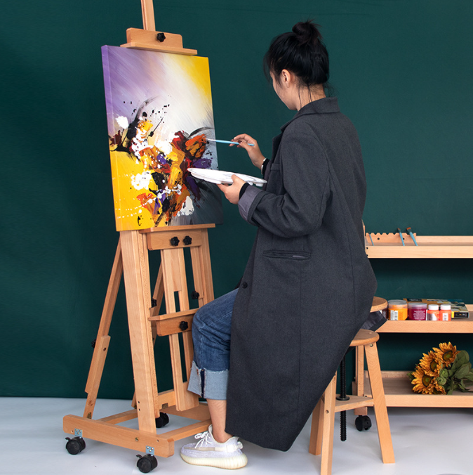 Large Artist Easel Horizontal Vertical Dual-use H-Frame Painting Stand ...