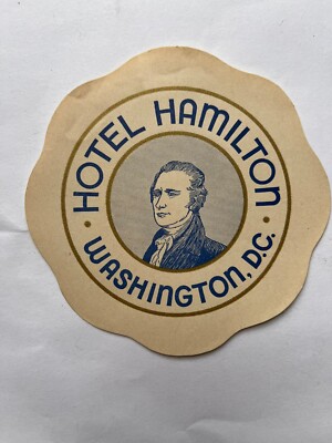 Vintage HOTEL HAMILTON HOTEL Decal Washington, D.C. | eBay
