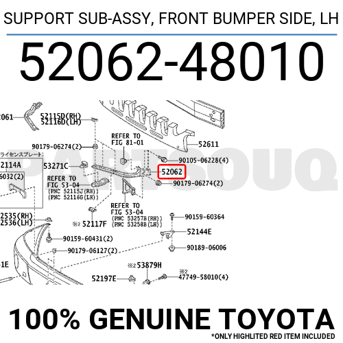 5206248010 Genuine Toyota SUPPORT SUB-ASS 52062-48010 | eBay