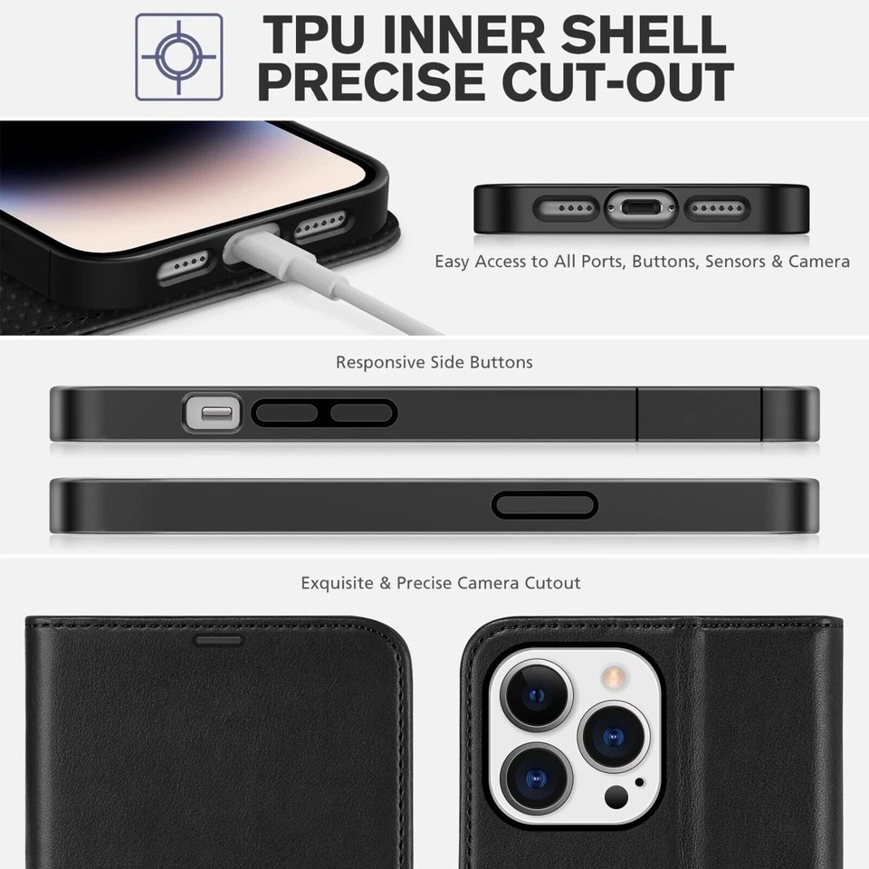 Leather Phone Case Pocket Wallet Flip Cover For Apple iPhone 14 Plus ...