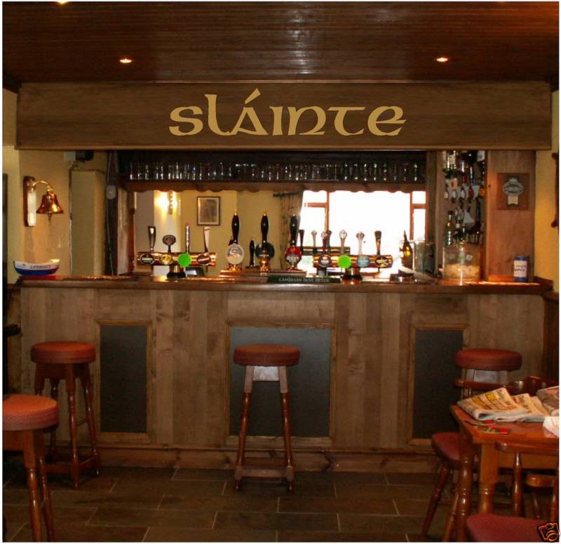 Slainte - CUSTOM BAR DECOR - Irish Celtic Cheers DECAL | eBay