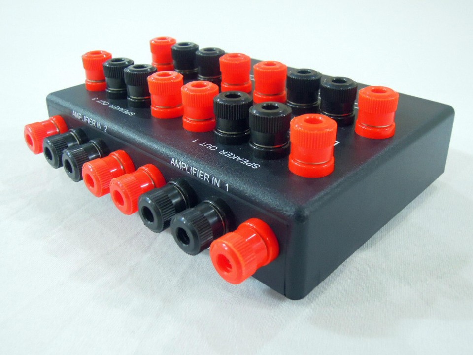 Mini 2-IN-4-OUT Stereo Audio Selector Amplifier Switcher Box Speaker ...