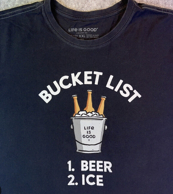 Life is Good Navy L/S Crusher "BUCKET LIST" BEER Men's XL NWT | eBay