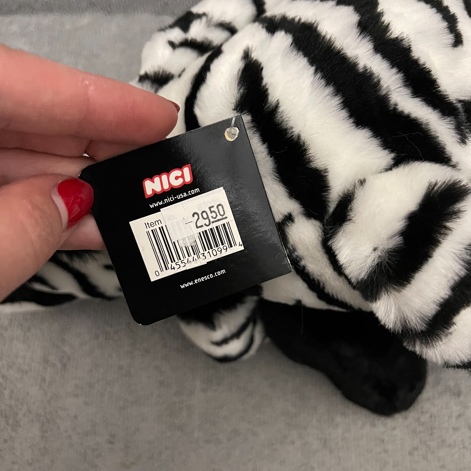 Enesco Wild Nici Zebra Plush Soft Stuffed Toy Animal Black/White ...