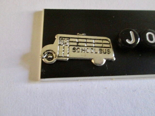 ID NAME TAG BADGE MAGNET OR PIN SCHOOL BUS, TEACHER ,PERSONALIZE ...