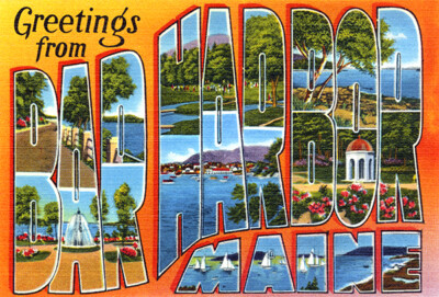 Greetings From Bar Harbor, Maine - 1930's - Vintage Postcard Poster | eBay