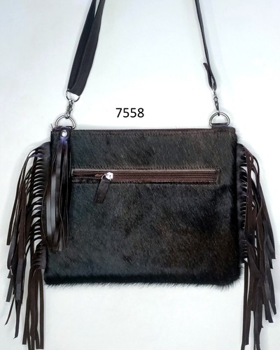 Real Cowhide Cross body Purse Handbag & Hand Clutch Cow Hide Leather ...