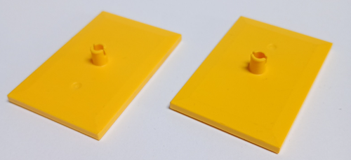 Lego Yellow Train Bogie Plate Tile Modified 6 x 4 With 5mm Pin 2 Pack ...