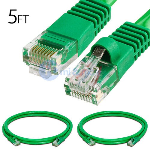 2x 5FT CAT5e Cable Ethernet Lan Network CAT5 RJ45 Patch Cord Internet ...