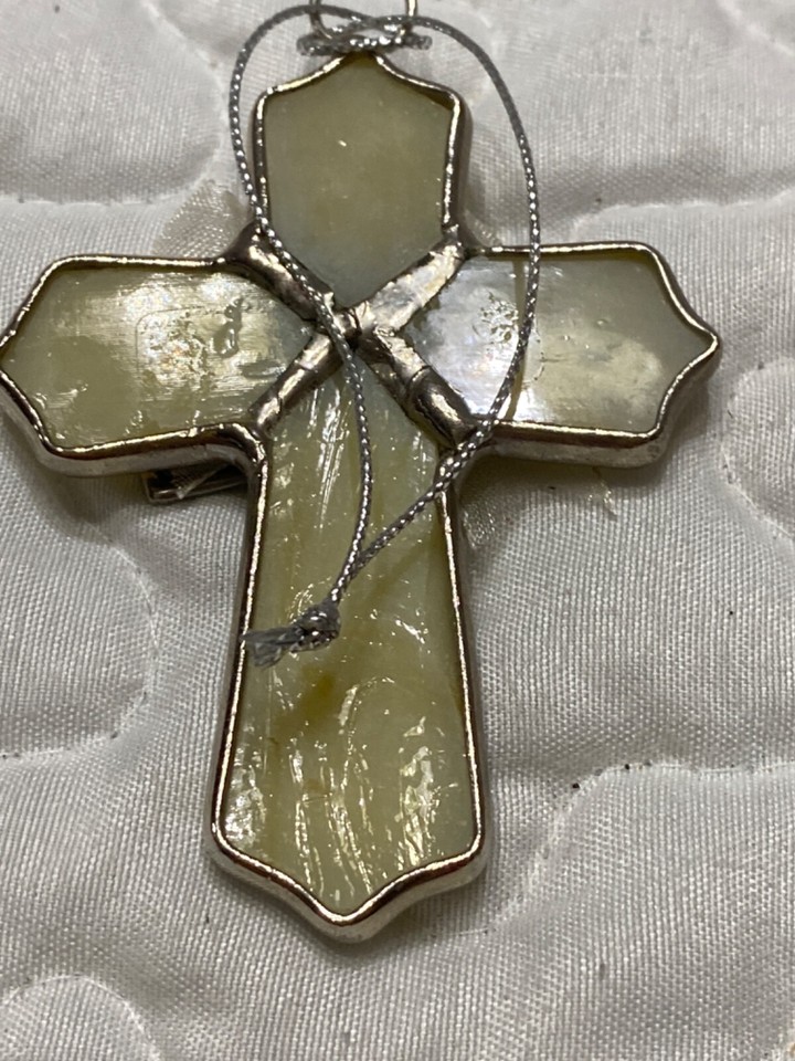 Ganz Stained Glass Courage Cross Ornament Sun Catcher w/Charm | eBay