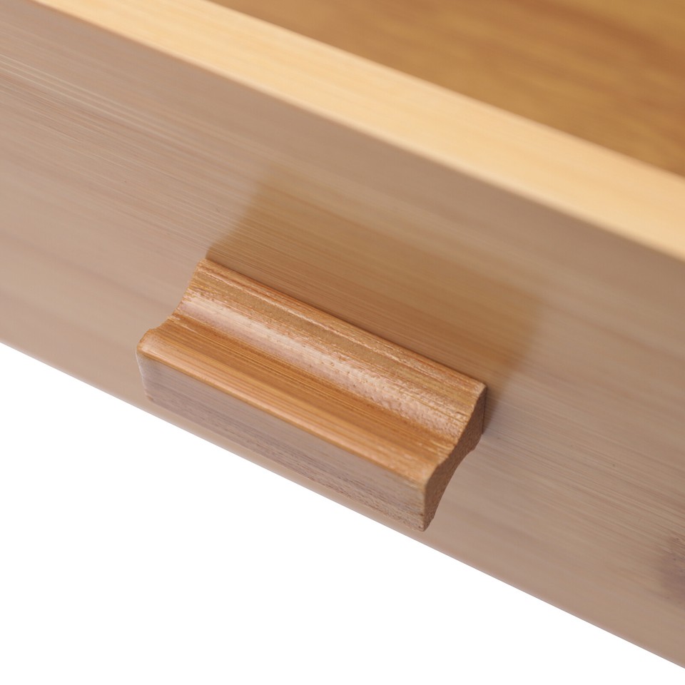 Space-Saving Printer Storage Rack Bamboo Rolling Cart Portable Printer ...