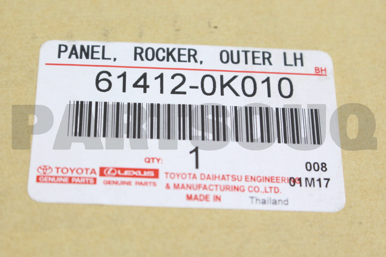 614120K010 Genuine Toyota PANEL, ROCKER, OUTER LH 61412-0K010 | eBay