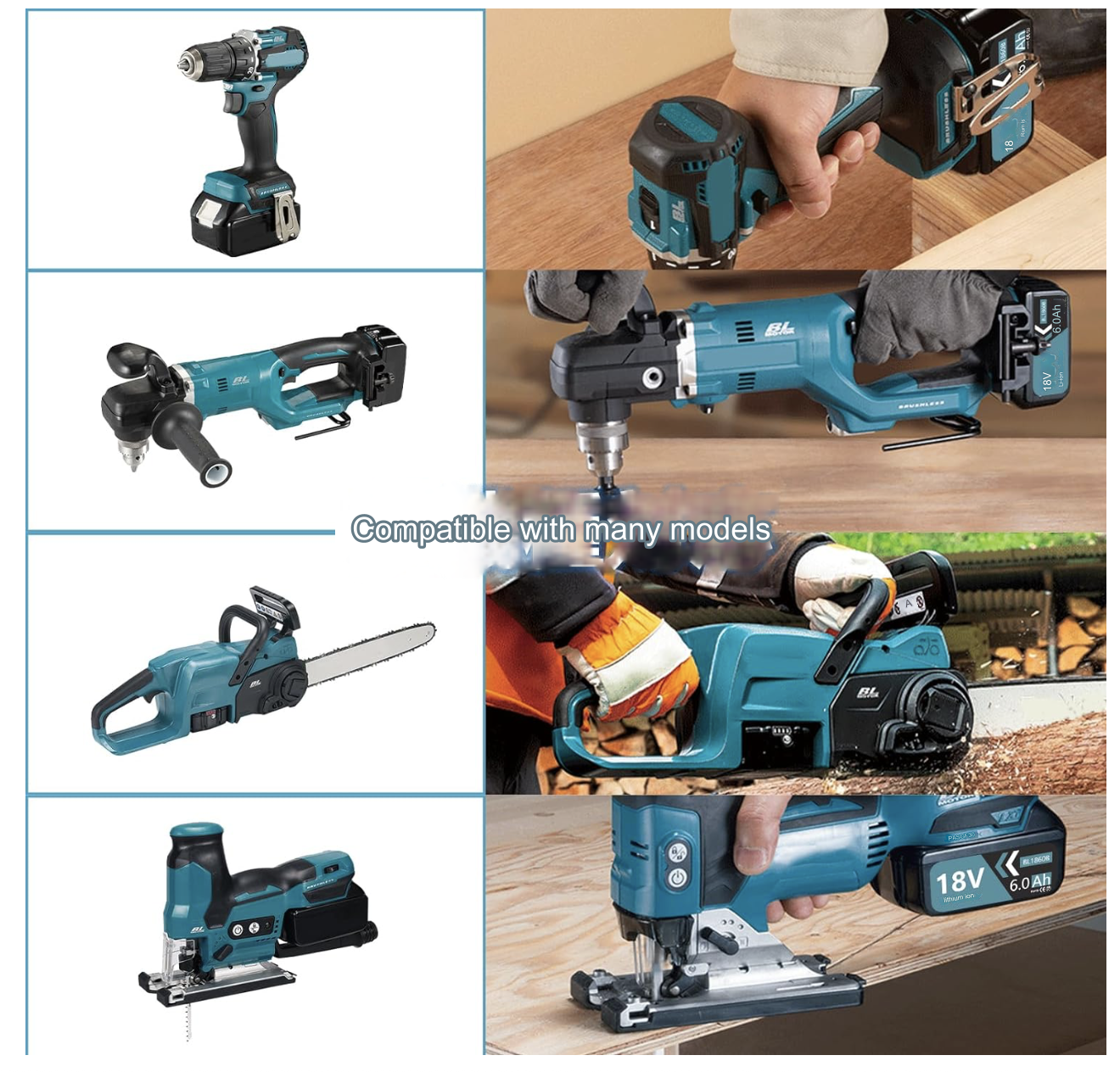 Makita 18v Battery BL1860B 6.0Ah LED Remaining Power Indicator Set of 4 ...