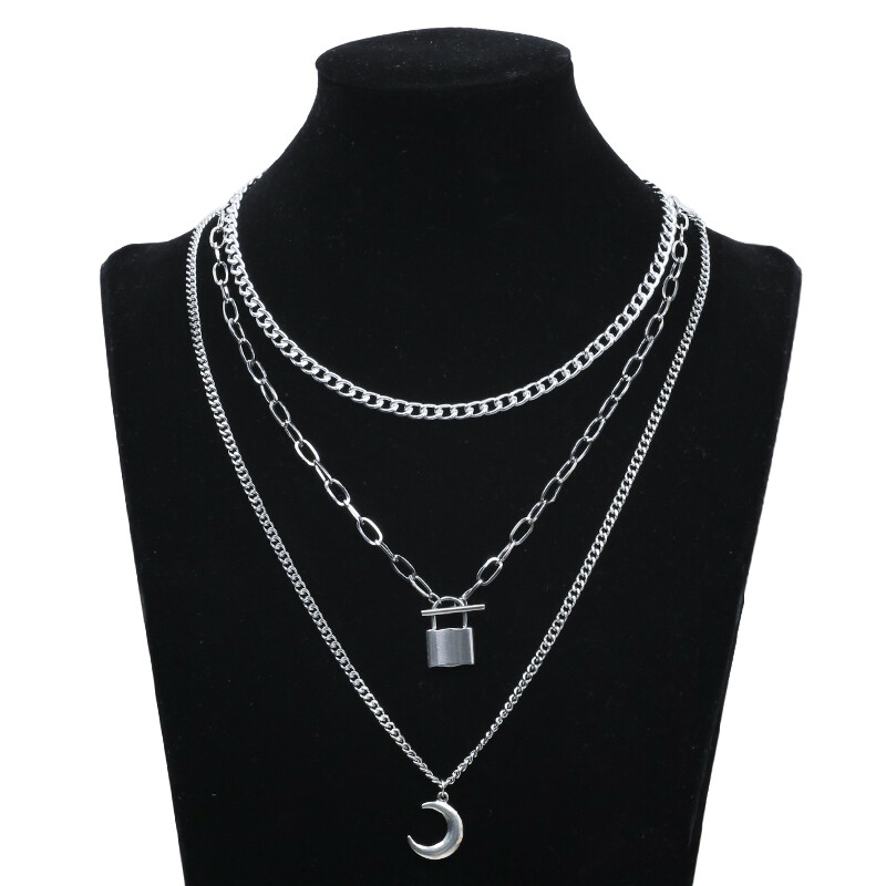 Stainless Steel Aesthetic Chain Around The Neck Choker Pendant Necklace ...