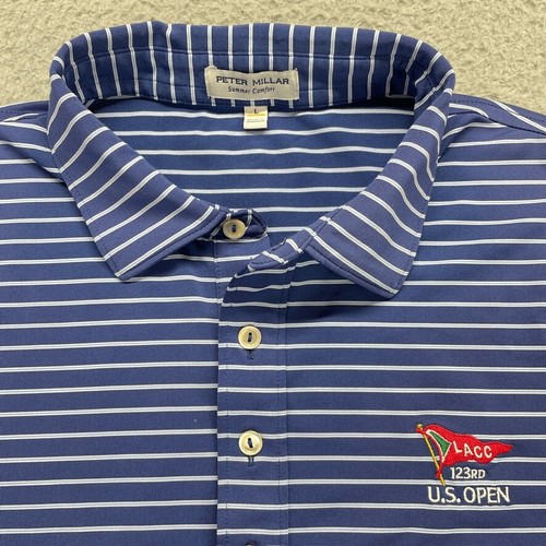 Peter Millar Summer Comfort LACC 123rd US Open Shirt Men Large Blue ...