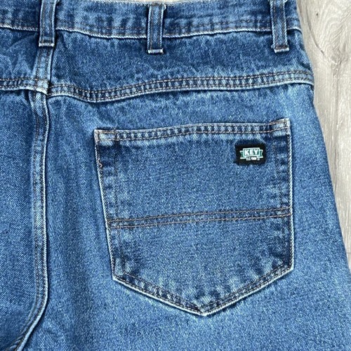 Key Jeans Mens 36x32 Blue Straight Leg Workwear 5 Pocket Logo Denim ...