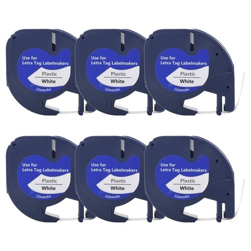 6Pcs LetraTag Refills Label Tapes Label Maker for 91331White 4M x ...