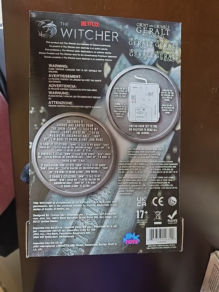 the witcher Netflix Grunt And Grumble Geralt 17+Sound The Witcher Talking Plush | eBay