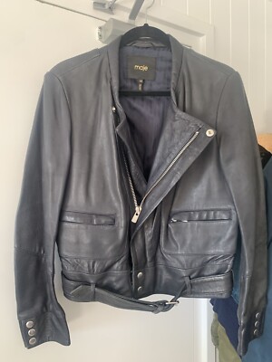 Women’s Maje Ink/Navy/Black Colour Leather Jacket 10 | $249 | Free Post ...