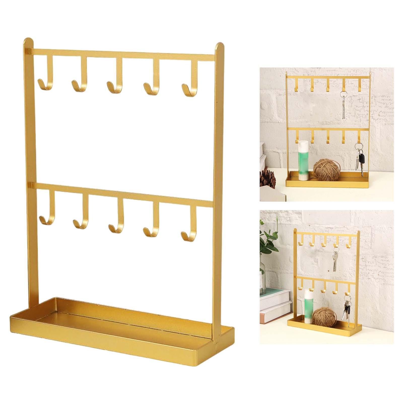 Desktop Jewelry Storage Rack 10 Hooks Bracelet Holder Rings Women Gift ...