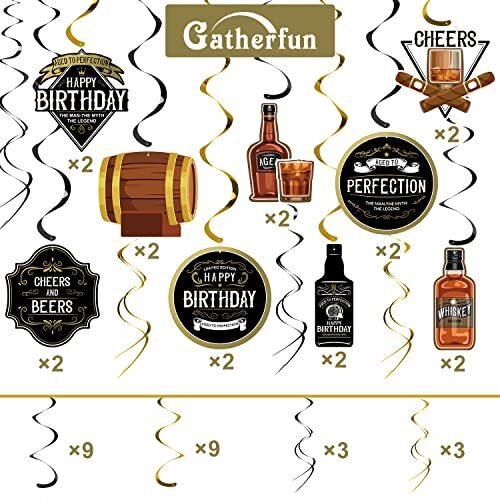 Whiskey Birthday Party Decorations For Men Aged To Perfection Hanging