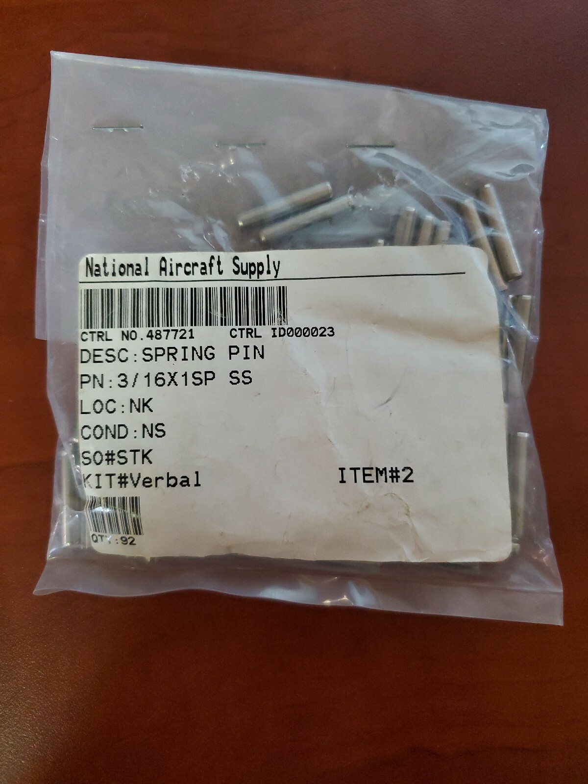 Stainless Steel Slotted Spring Pin, 1", Passivated Fastener Finish. 92 ...