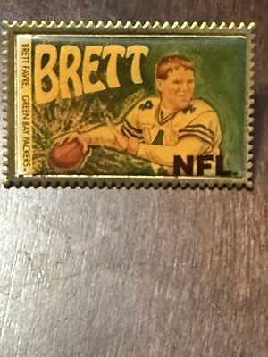 Green Bay Packers Pin Brett Favre Stamp NFL Football Hat Lapel Pin | eBay