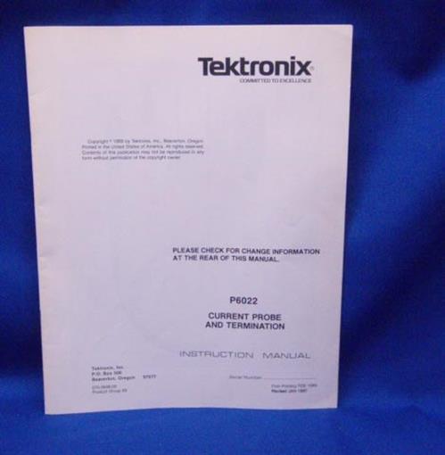 Tektronix P6022 Current Probe & Termination Manual | eBay