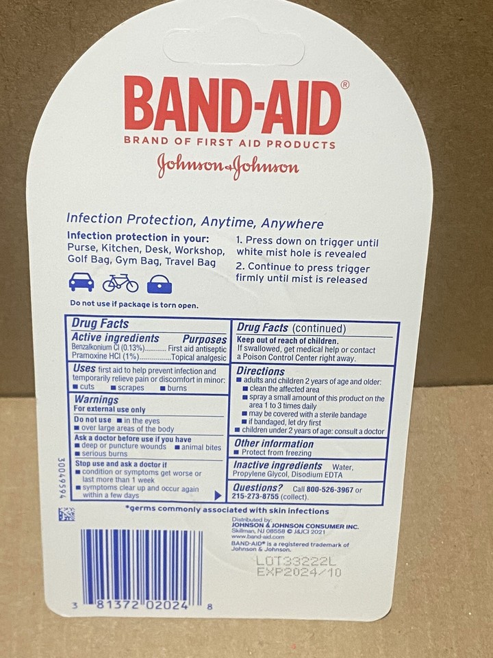 Band-Aid Antiseptic Cleansing To-Go-Spray, 0.26oz. Exp 10/24. NEW | eBay