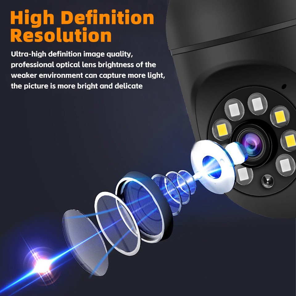 Outdoor WiFi Security Camera Color Night Vision Human Tracking ...