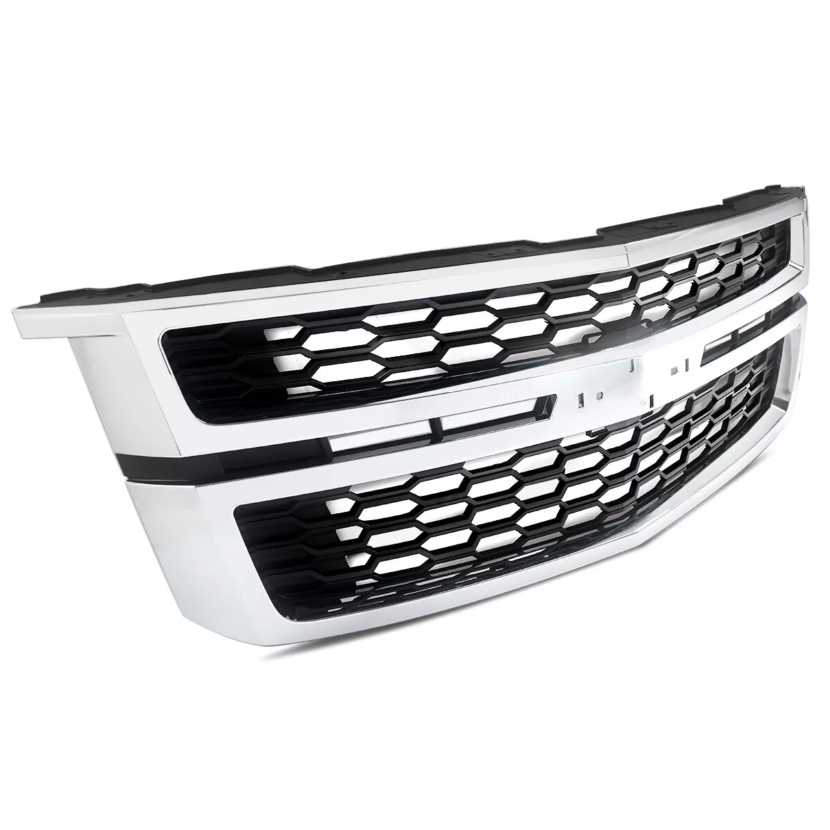 For 2015-2020 Chevrolet Tahoe Suburban Front Upper Grille Chrome&Black ...