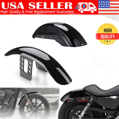 Vivid Black Front & Rear Fenders For Harley-Davidson Sportster 883 1200 ...