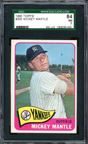 1965 Topps Mickey Mantle Yankees Card #350 HOF - Certified SGC 7 (NM ...