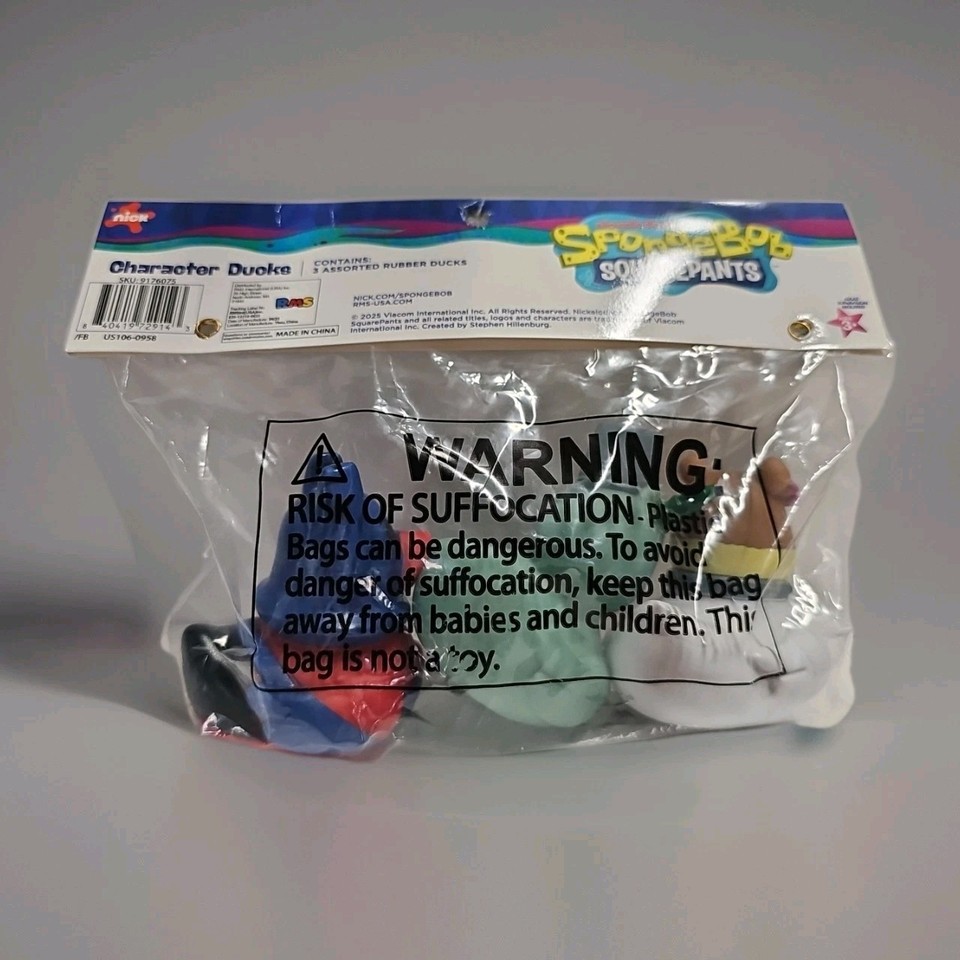Spongebob SquarePants Rubber Ducks Sandy Plankton & Man Ray Brand New ...