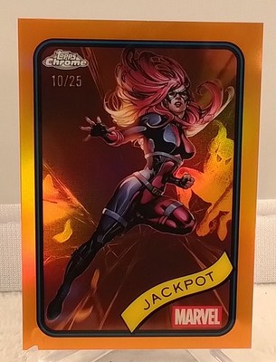2025 Topps Chrome Marvel JACKPOT True Orange Refractor 10/25 #81 | eBay