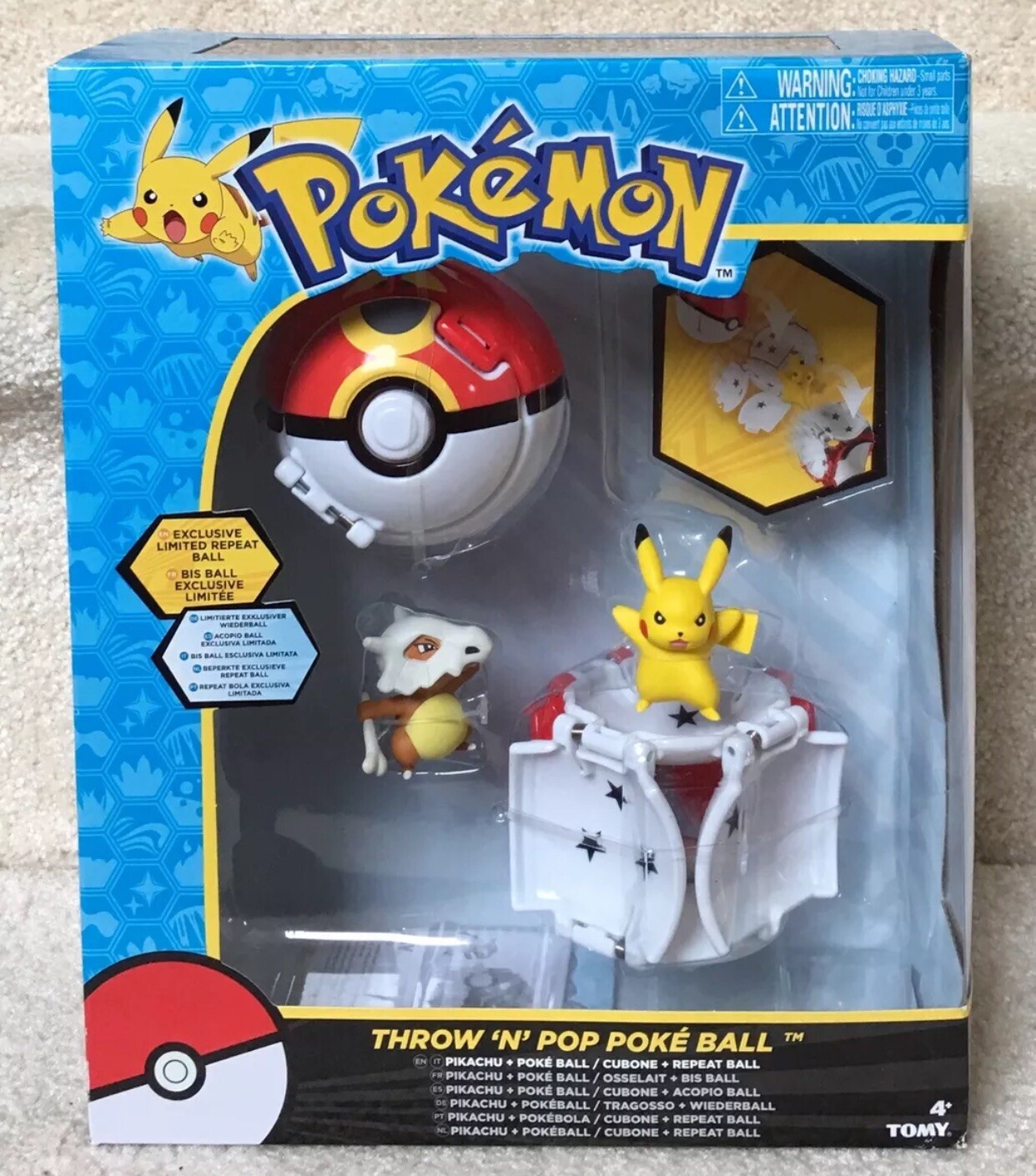 Pokemon Throw 'n' Pop Pokeball Pikachu & Poke Ball / Cubone Limited ...