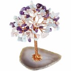 Natural Crystal Tree Copper Money Tree with Agate Slice Base for Luck ...