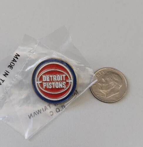 NBA Detroit Pistons Small Round Logo Pin Stamped C P & D Basketball OOP ...